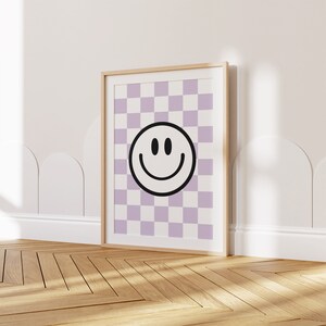 Checkerboard Smile Face Print, Smile Face Checkerboard, Girl Nursery ...