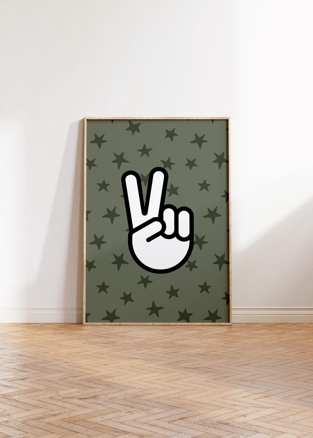 Peace Sign Print, Hand Illustration Art, Printable Wall Art, Peace ...