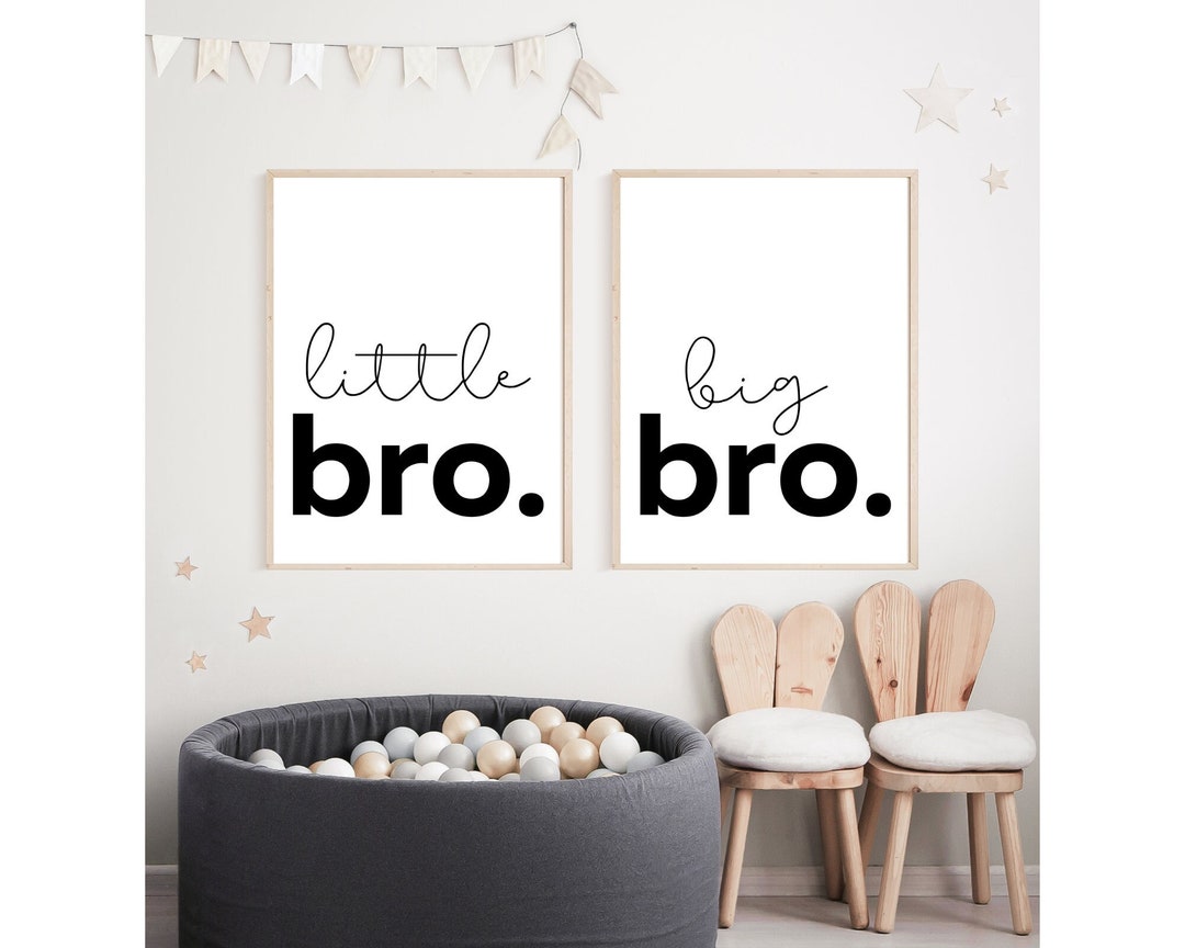 Big Bro Little Bro Wall Art Big Bro Little Bro Art Set of 2 - Etsy