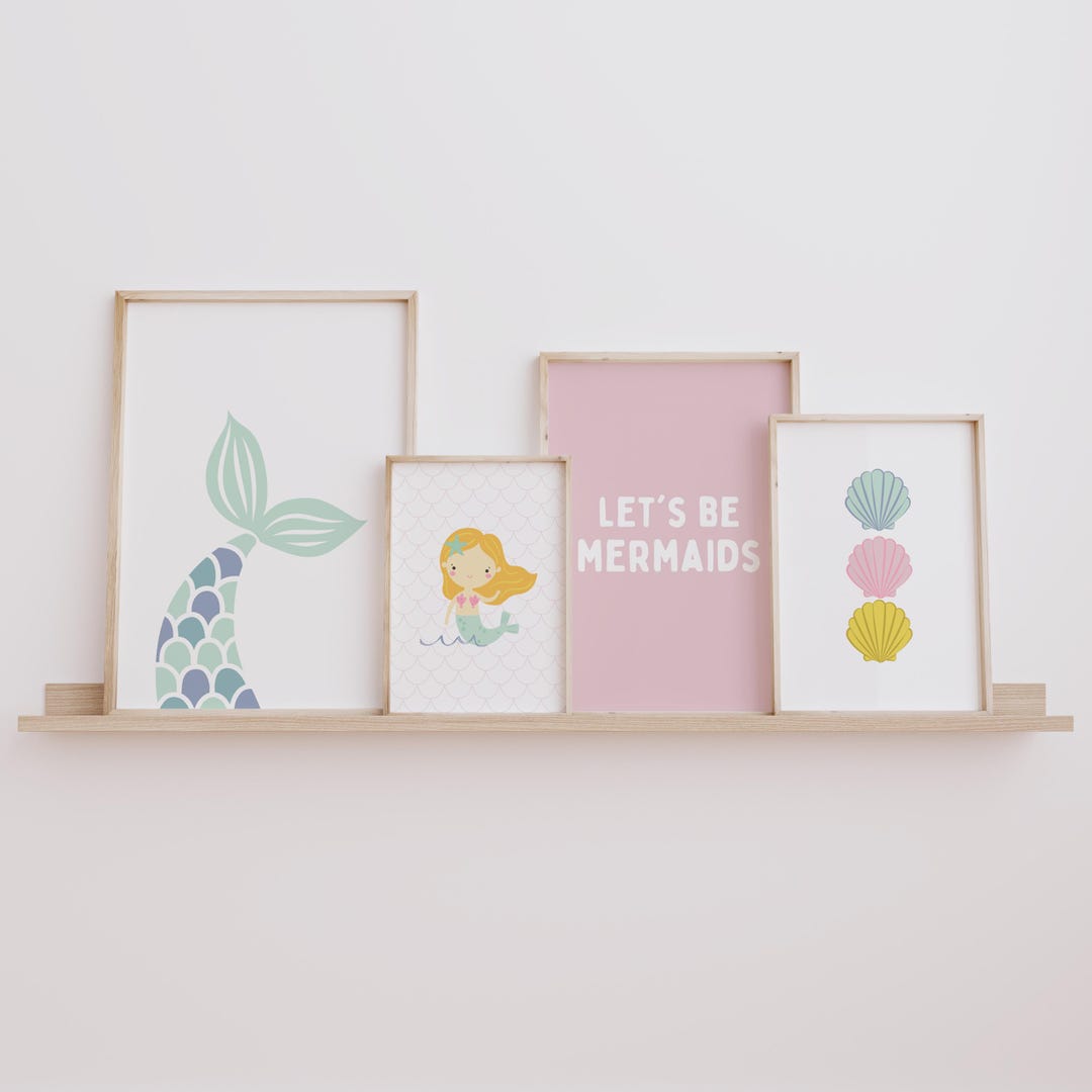 Girls Room Wall Art Mermaid Print, Make Waves Little Mermaid, Beach ...