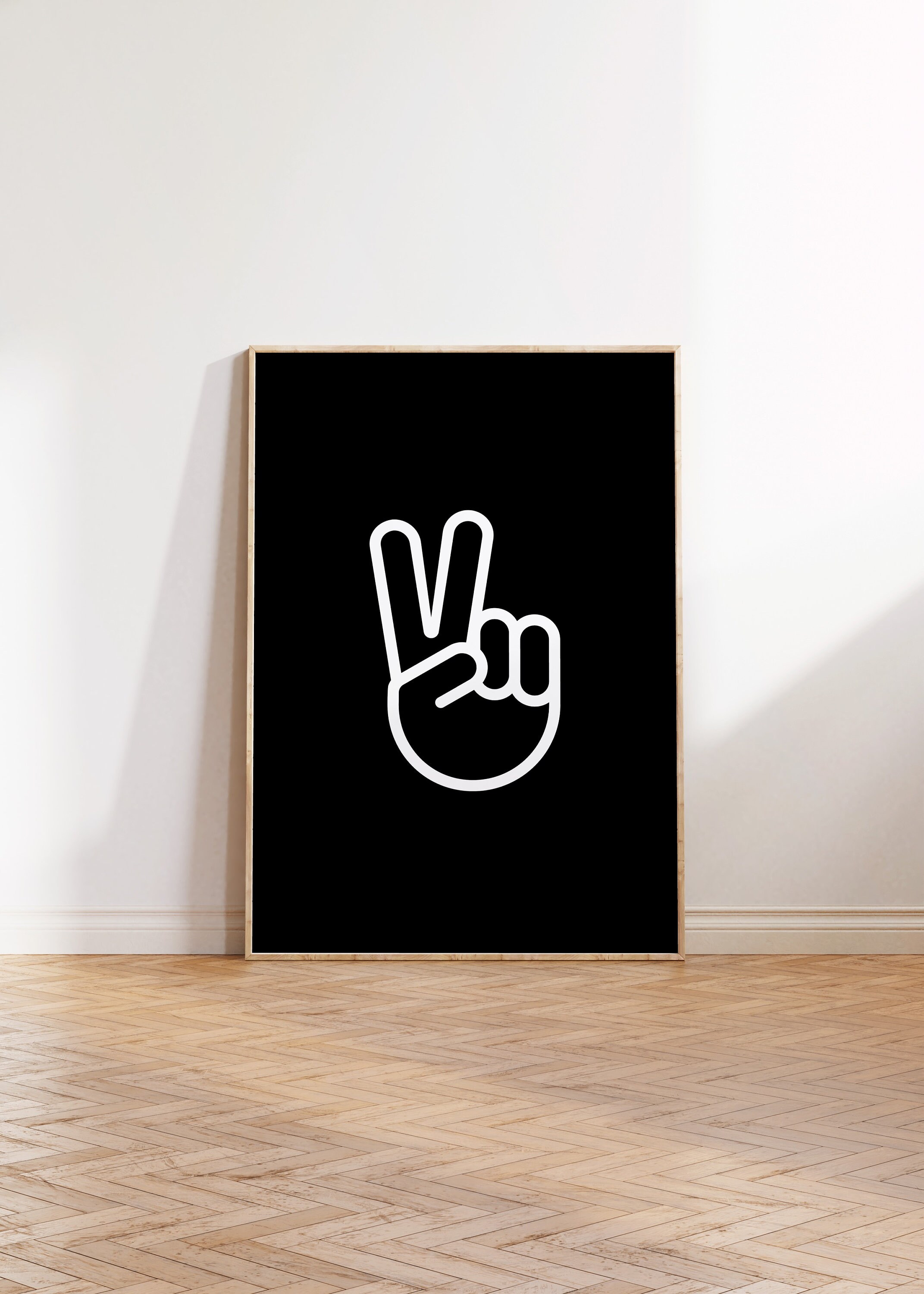 Peace Sign Hand Art Print: Boho Nursery Decor (digital Download) - Etsy