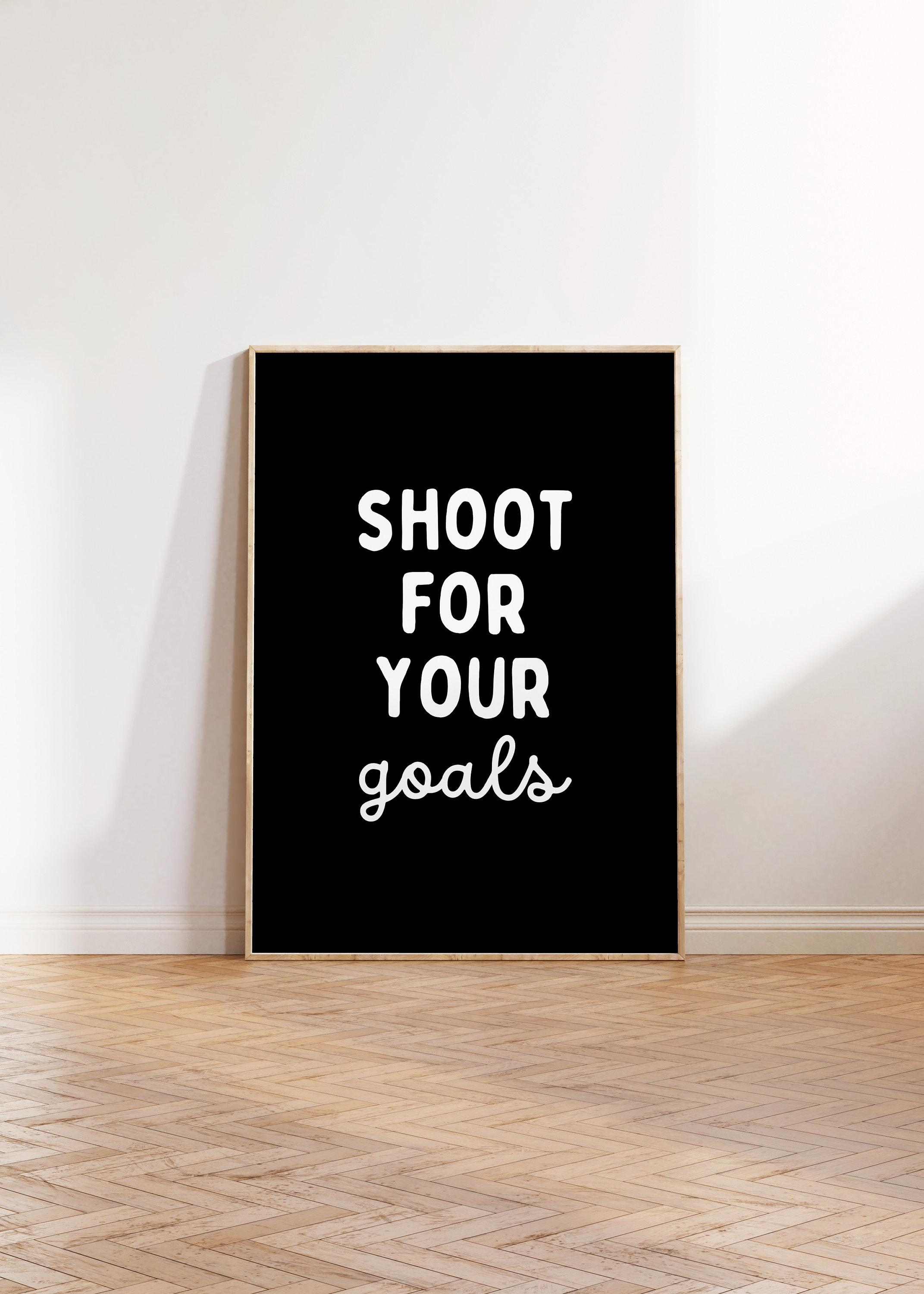 Shoot for Your Goals Soccer Downloadable Print Monochrome - Etsy