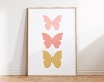 Boho Butterflies Boho Nursery Printable Butterfly Poster Nursery Wall ...