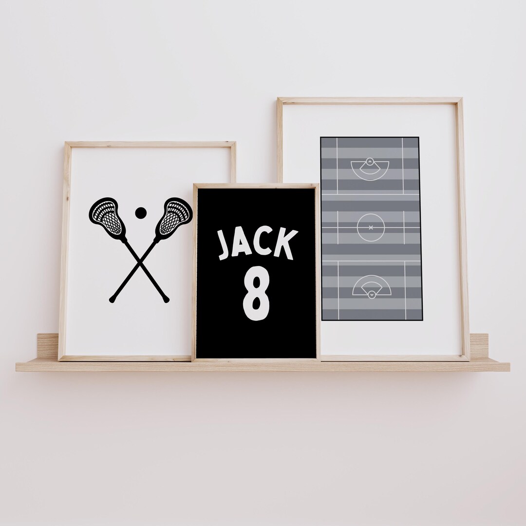Personalized Lacrosse Prints: Boys Room Decor, Lacrosse Stick Art ...