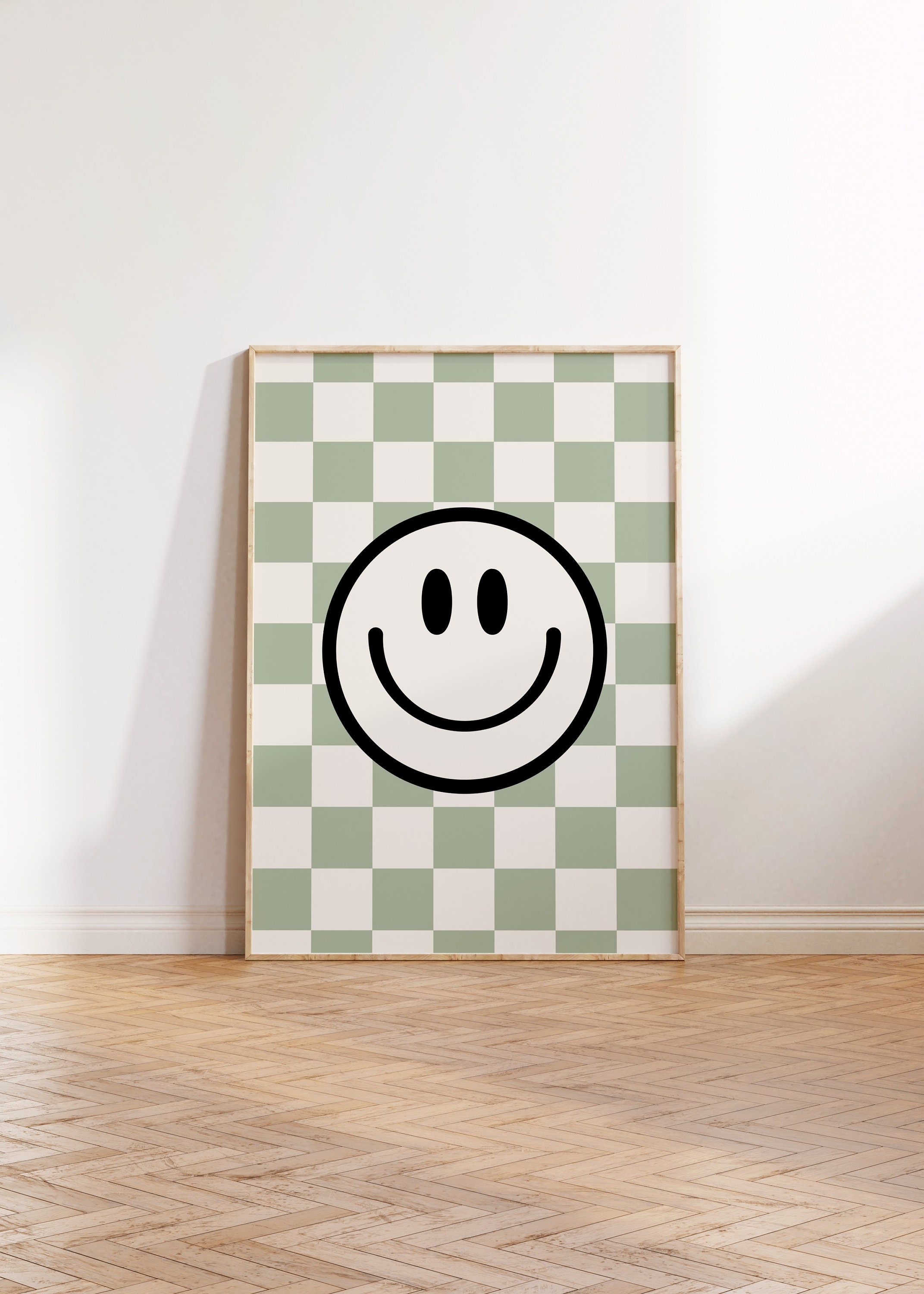 Checkerboard Smile Face Retro Smile Boys Wall Art Printable - Etsy