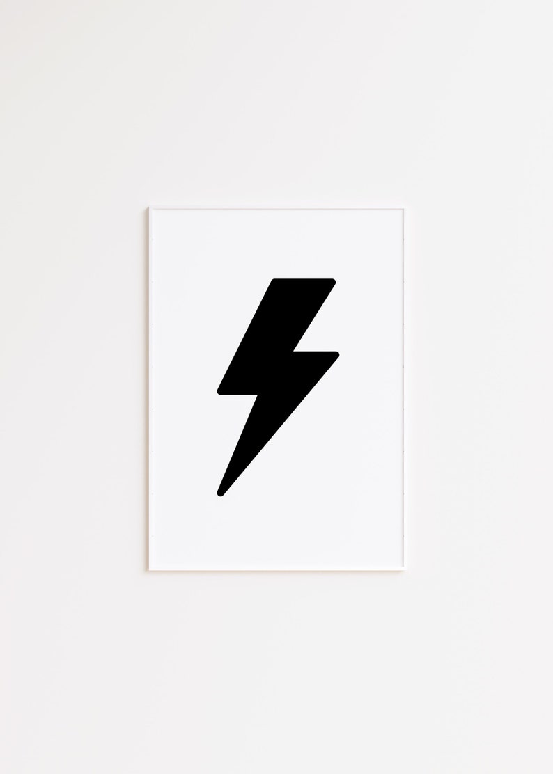 Lightning Bolt Print: Black and White Kids Room Decor (digital Download ...