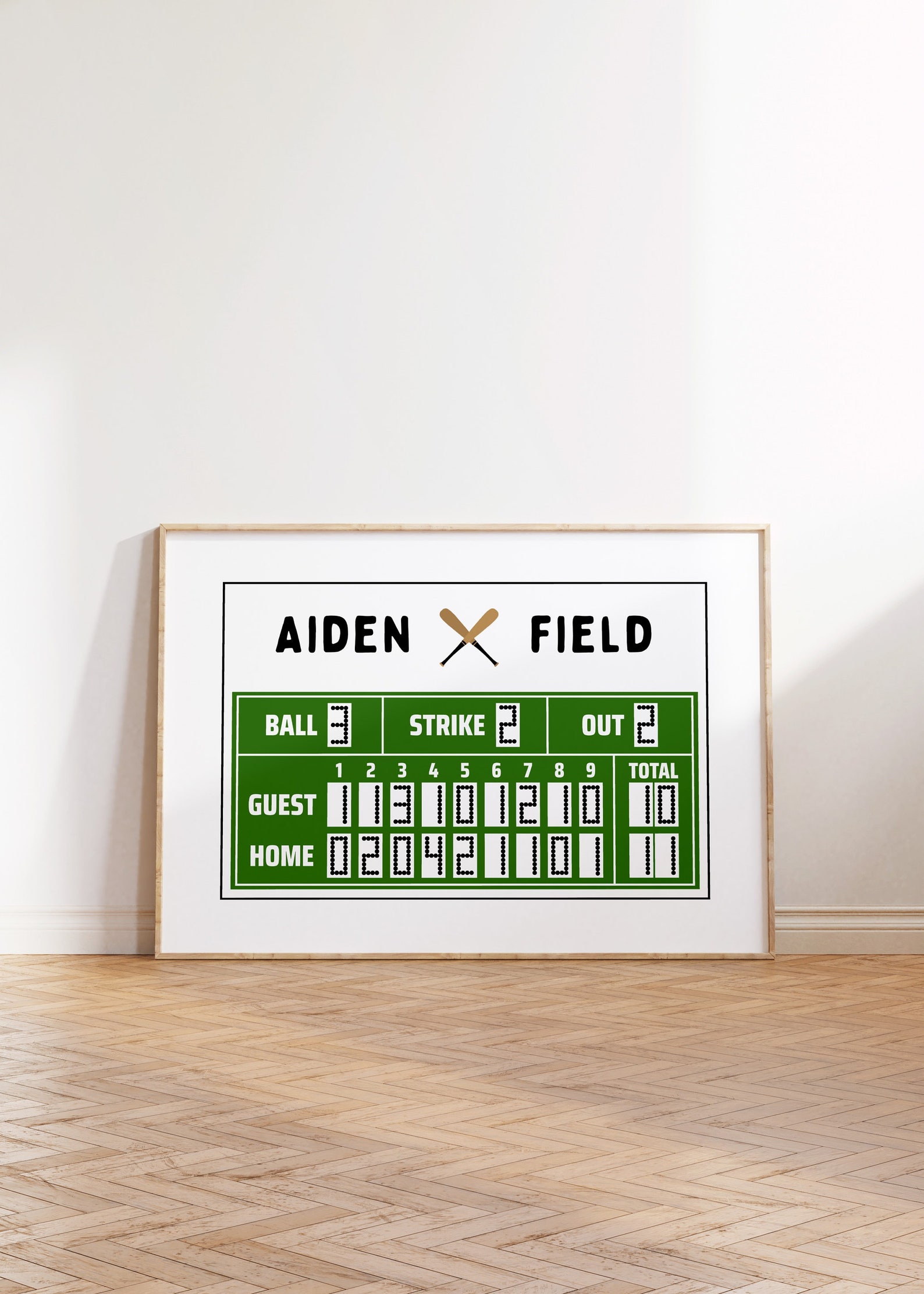 Personalized Baseball Scoreboard Print: Kids Game Room Decor (digital ...