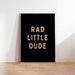 Rad Little Dude Gallery Wall Set of 4 Downloadable Prints, Retro Smile ...