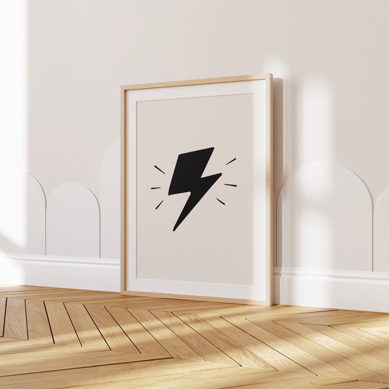 Lightning Bolt Print: Kids Room Decor (digital Download) - Etsy