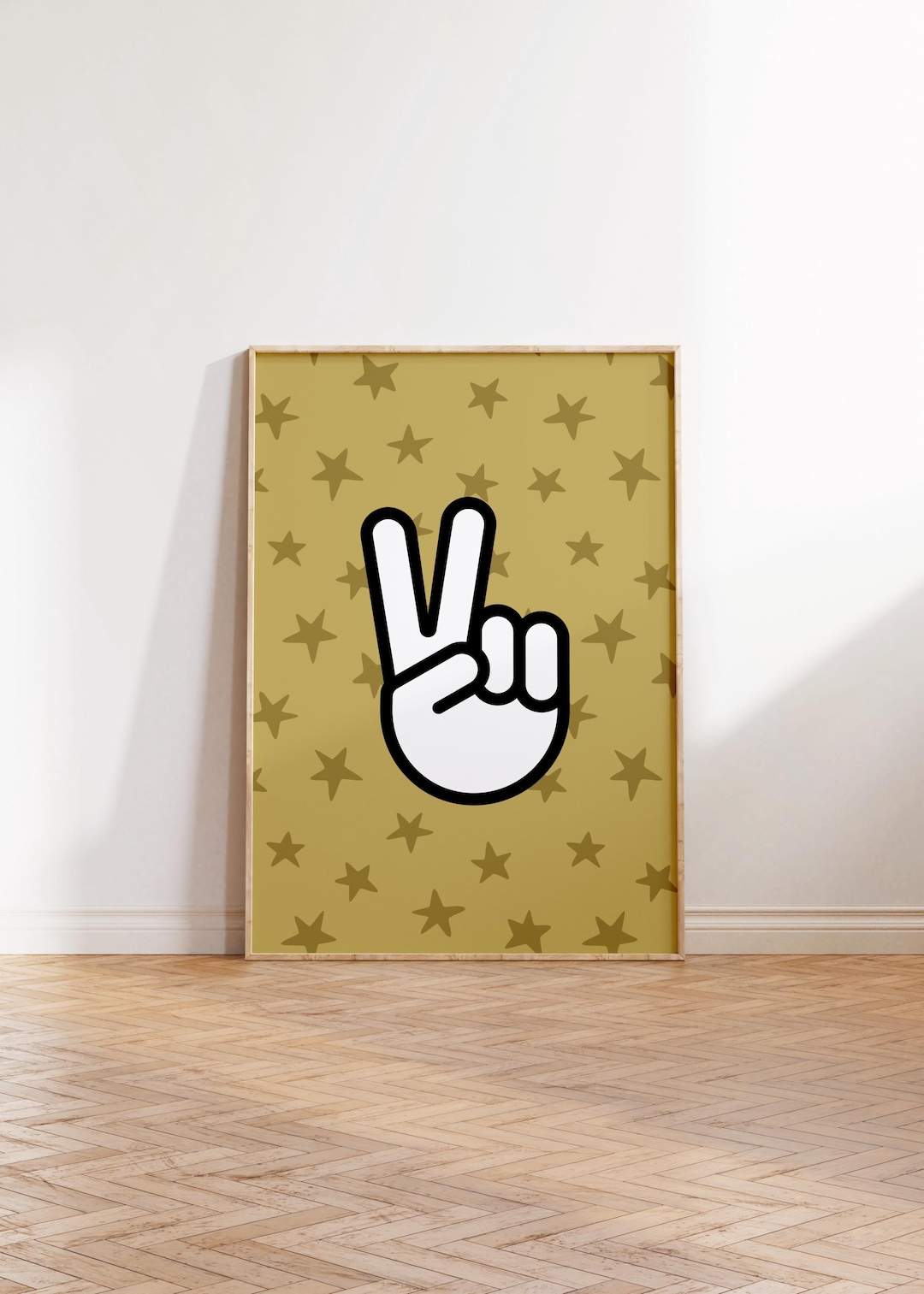 Peace Sign Print, Hand Illustration Art, Printable Wall Art, Peace ...