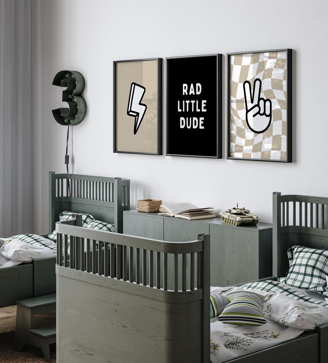 Rad Little Dude Gallery Wall Set of 3 Downloadable Prints, Boho Nursery ...