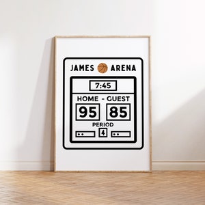 Personalized Basketball Scoreboard Print: Kids Game Room Decor (digital ...