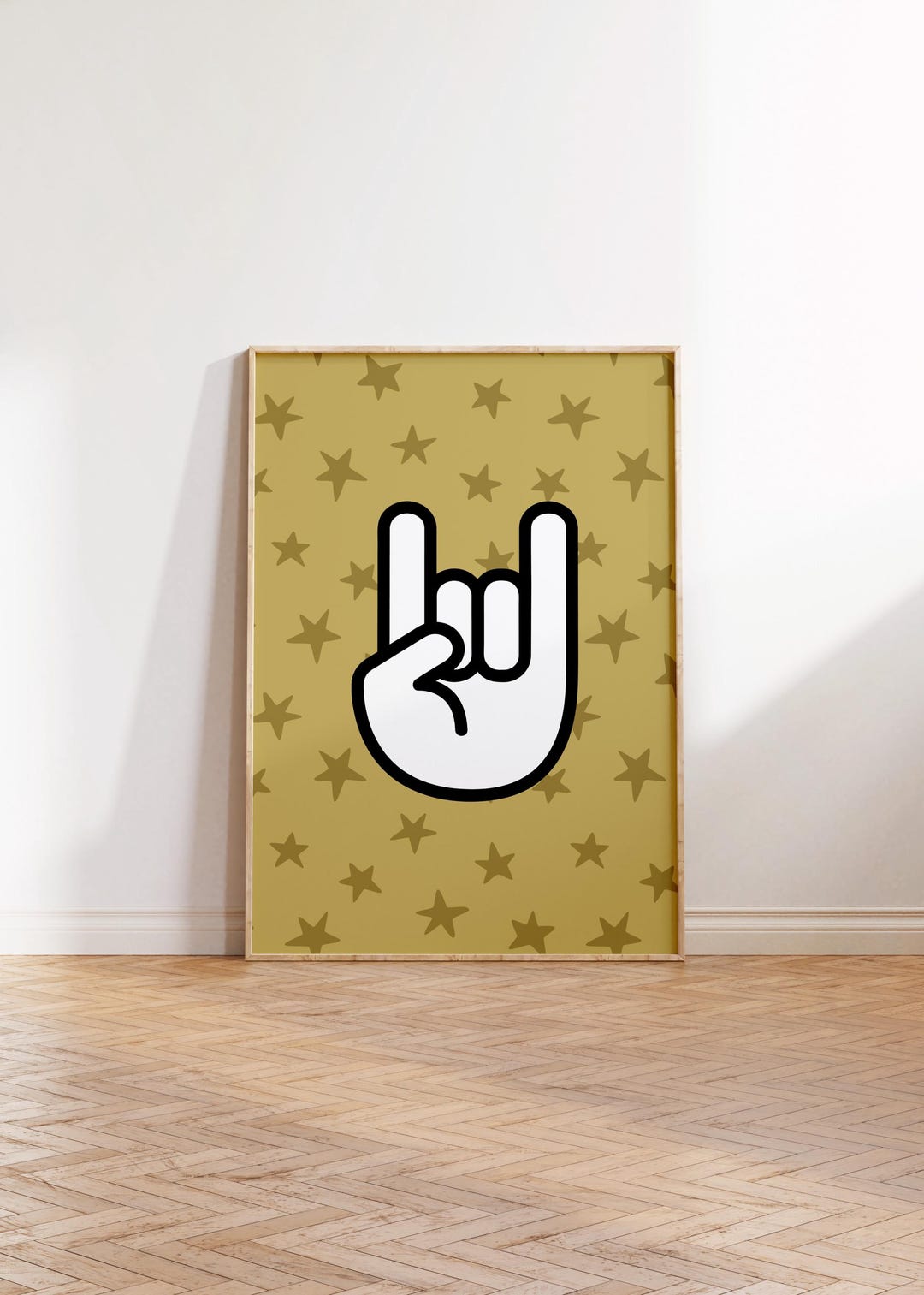 Rock on Sign Print: Retro Dorm Room Wall Art (digital Download) - Etsy