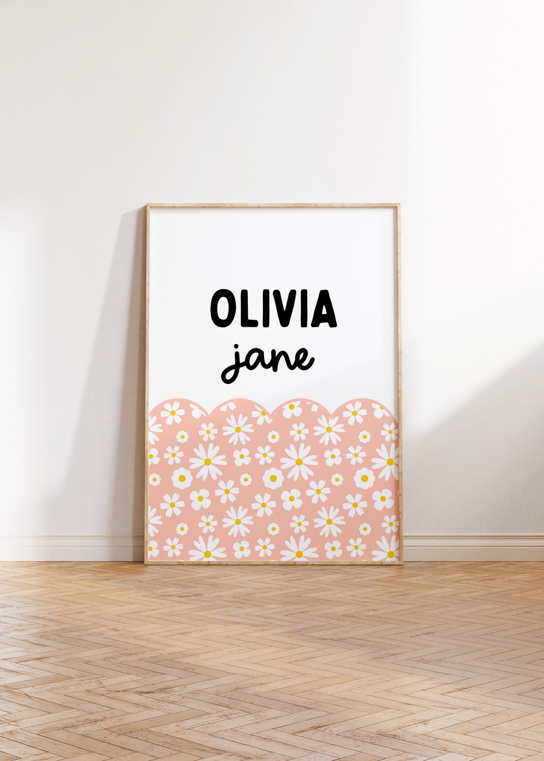 Personalized Girls Name Print, Boho Nursery, Name Wall Art, Girls Room ...