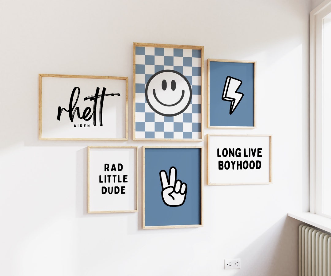 Personalized Name Dude Skateboard Gallery Wall Set of 6 Downloadable ...