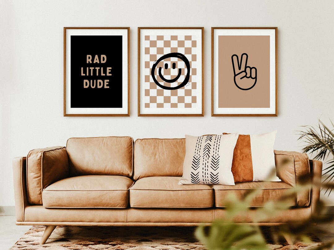 Rad Little Dude Gallery Wall Set of 3 Downloadable Prints, Retro Smile ...