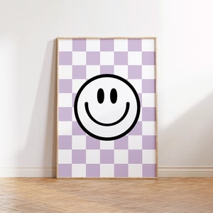 Checkerboard Smile Face Print, Smile Face Checkerboard, Girl Nursery ...