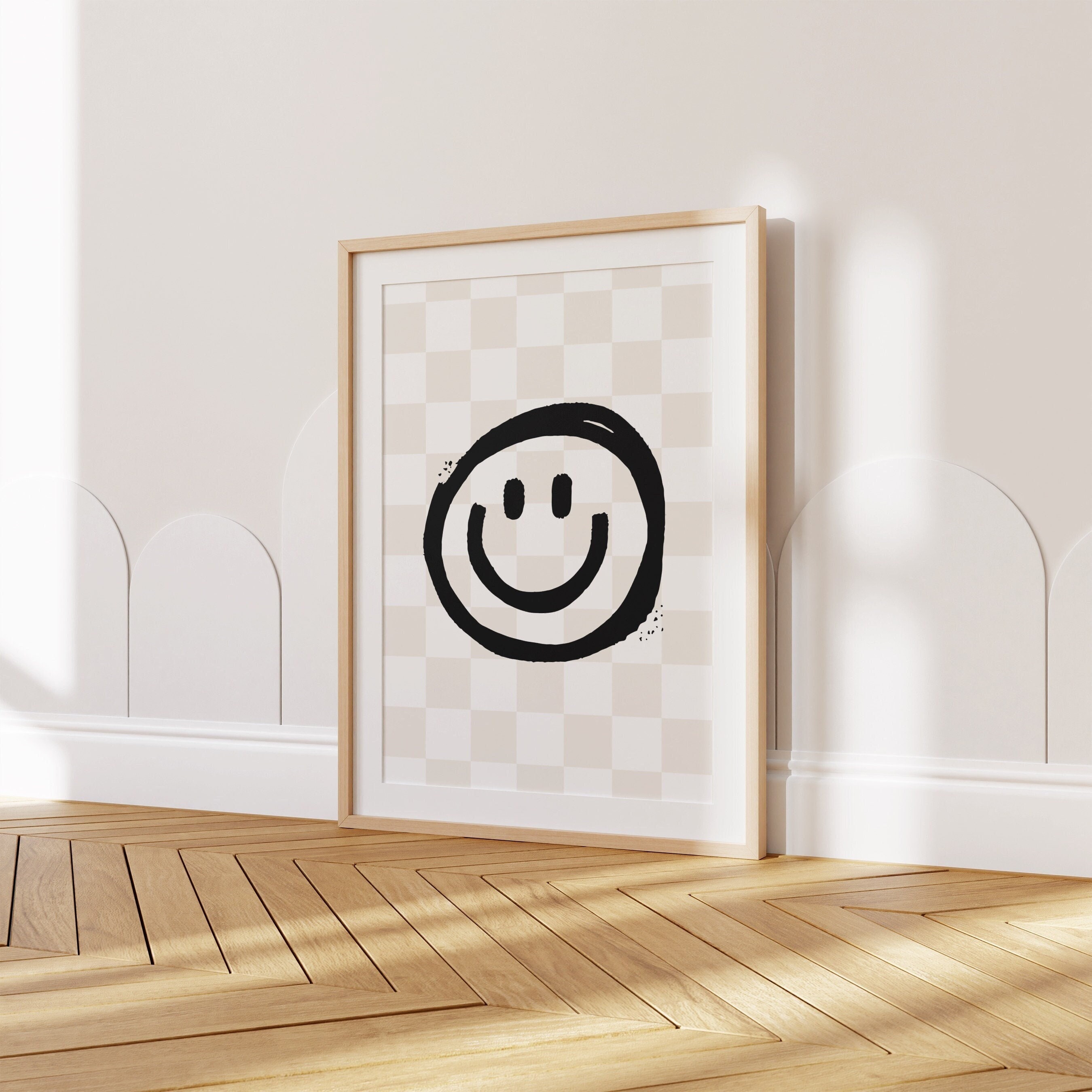 Retro Smiley Face Checkerboard Print: Kids Room Decor (digital Download ...
