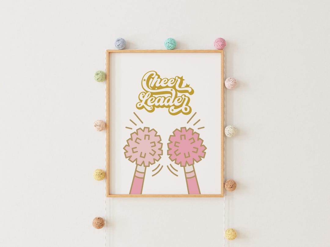 Cheerleading Wall Art, Cheerleading Girls Room, Cheer Gift, Girl Sport ...