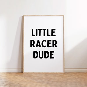 Kids Race Car Wall Art, Little Racer Dude, Boys Room Wall Decor, Kids ...