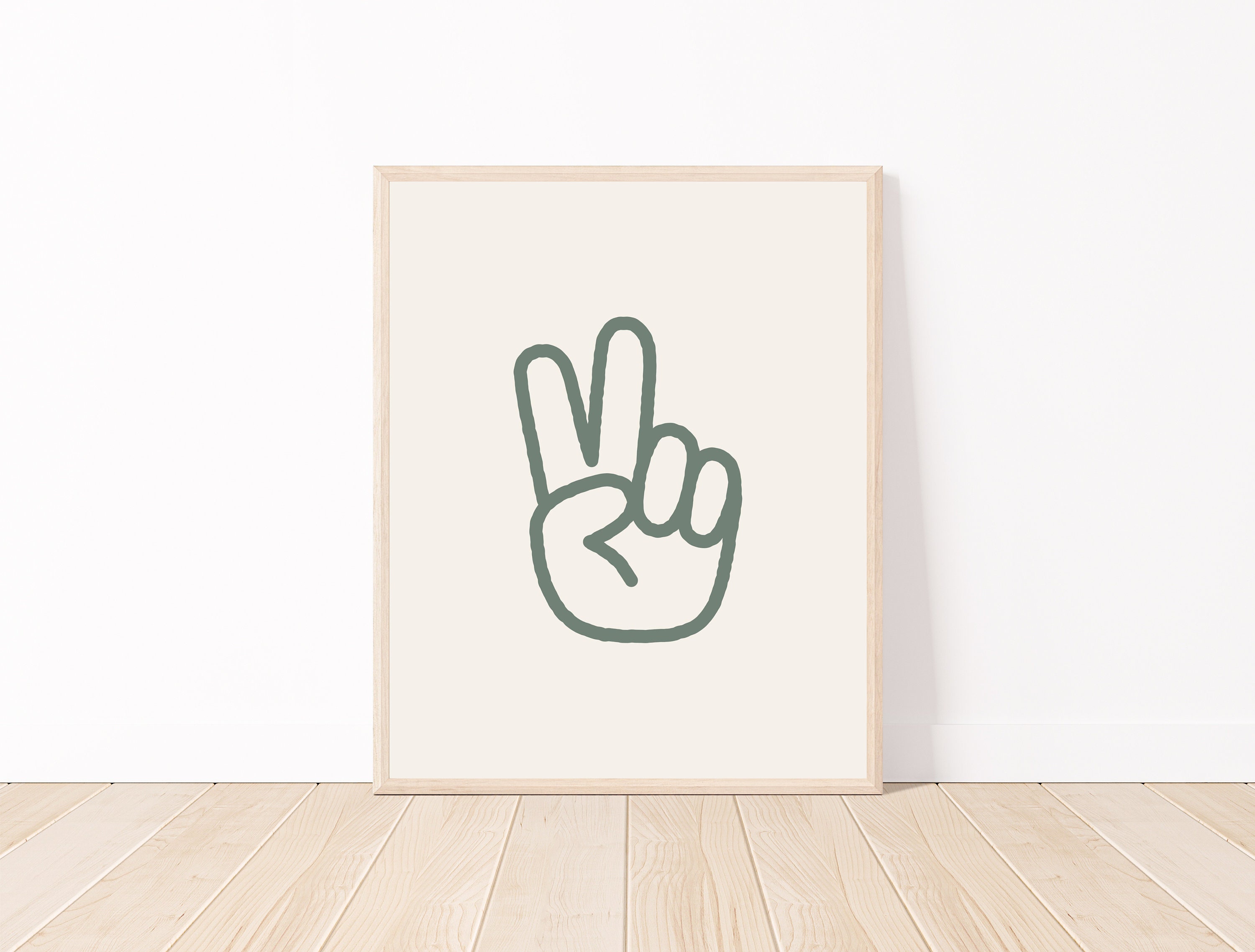 Hand Peace Sign Printable Peace Fingers Wall Art Kids WALL - Etsy
