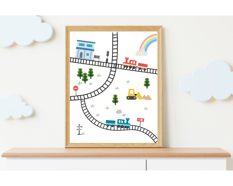 Train Art Print Train Print Set Train Print for Nursery - Etsy