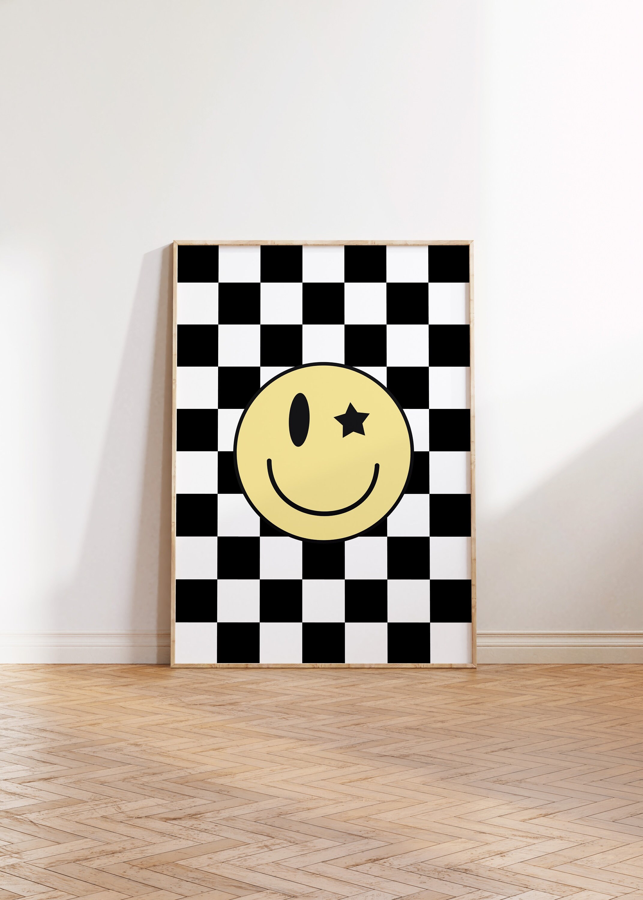 Retro Smile Check Downloadable Print Boy Nursery Decor Kids - Etsy