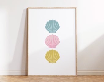 Mermaid Shell Downloadable Print, Girl Nursery Decor, Under the Sea ...