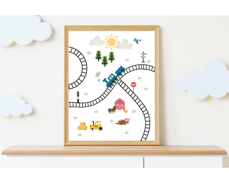 Train Art Print Train Print Set Train Print for Nursery - Etsy