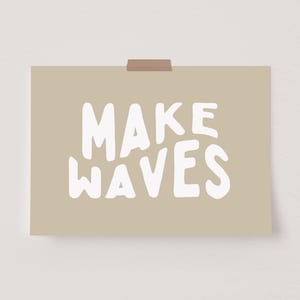 Make Waves Downloadable Print, Boho Surf Nursery Decor, Beach Kids Room ...