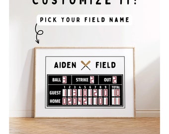 Custom Baseball Scoreboard - Vintage Baseball Scoreboard - Sports Decor ...