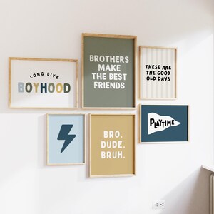 Boy Wall Art, Long Live Boyhood Gallery Set of 6 Downloadable Prints ...