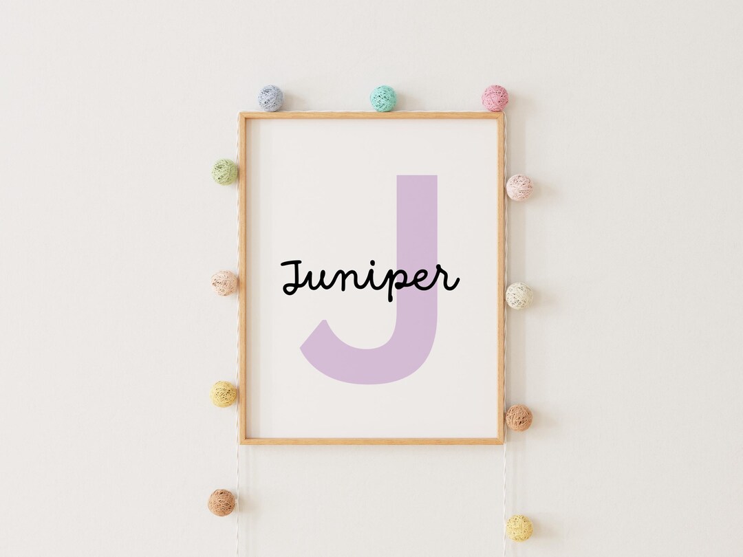 Custom Name Nursery Print: Boho Initial Letter Art (digital Download ...