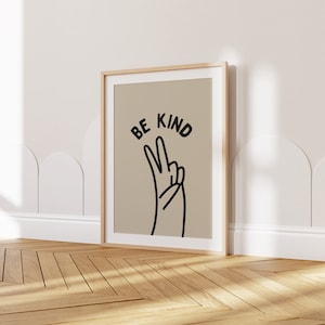 Be Kind Downloadable Print, Boho Boy Nursery Decor, Boho Kids Room ...