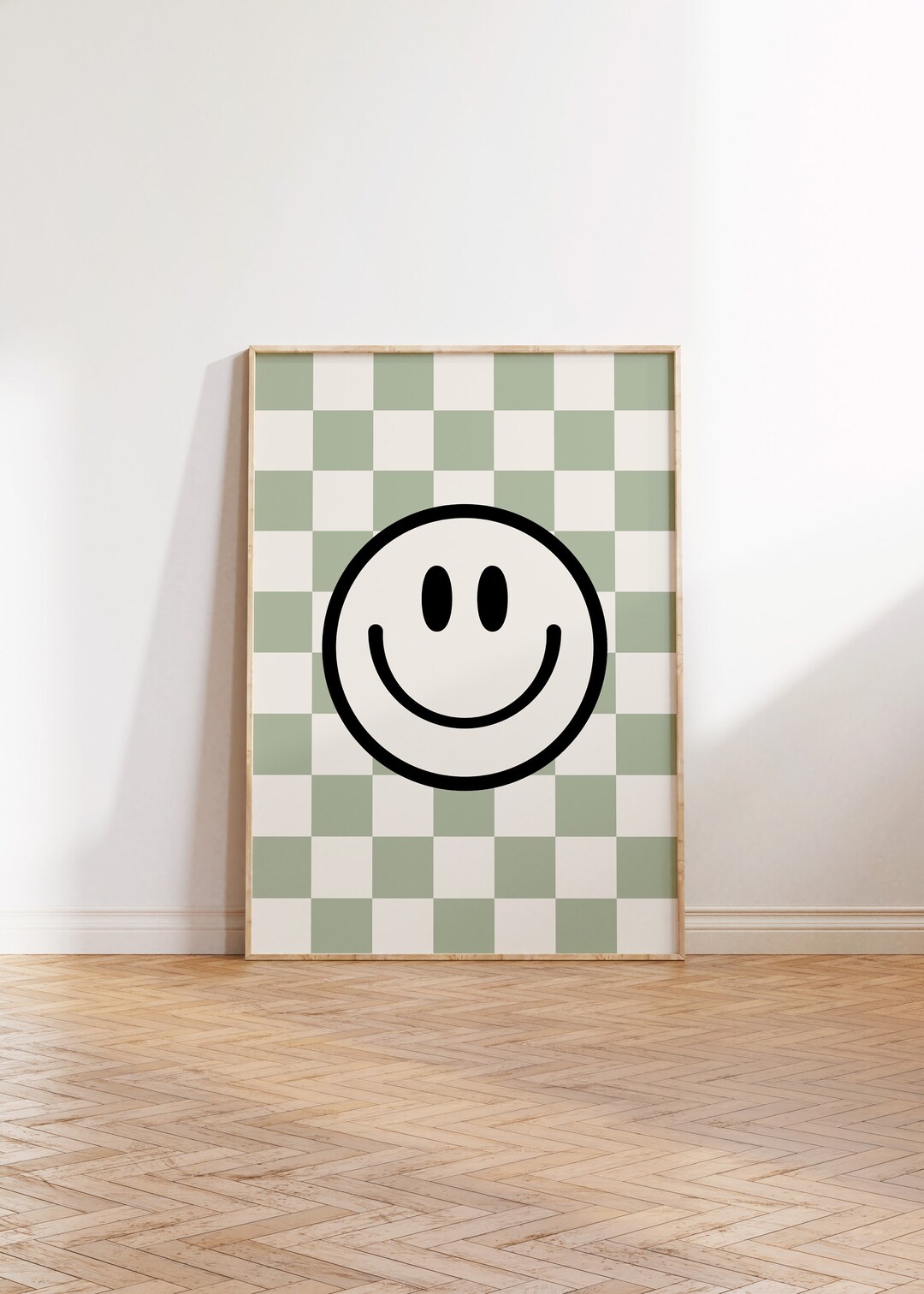 Checkerboard Smile Face, Retro Smile, Boys Wall Art Printable, Smile ...