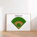 Personalized Name Baseball Modern Gallery Wall Set of 6 Downloadable ...