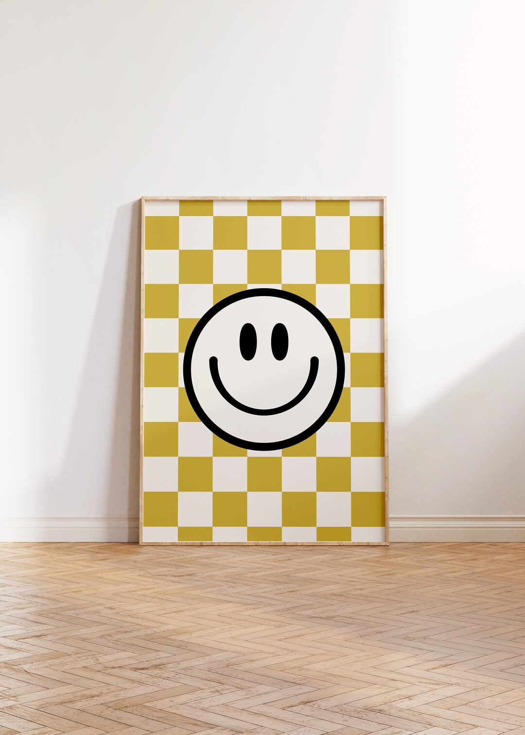 Checkerboard Smile Face, Retro Smile, Boys Wall Art Printable, Smile ...