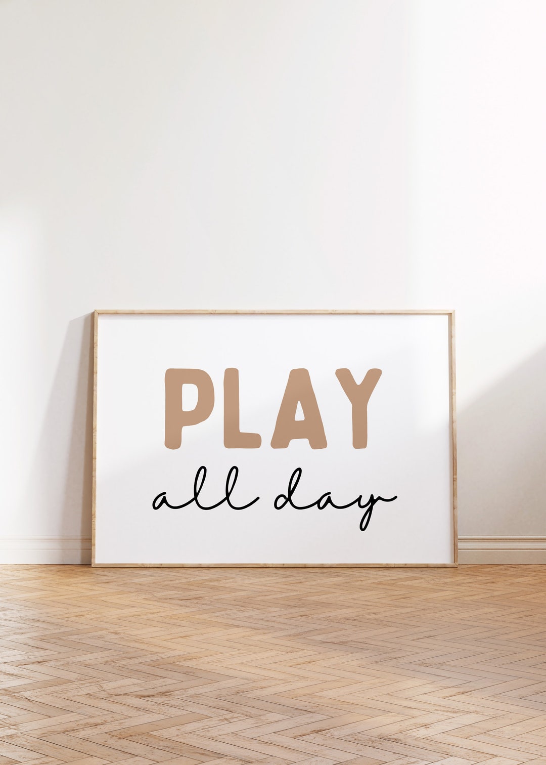 Play All Day Printable Wall Art, Playroom Wall Decor, Nursery Wall Art ...