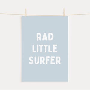 Rad Little Surfer Wall Art Downloadable Print, Boho Surf Nursery Decor ...
