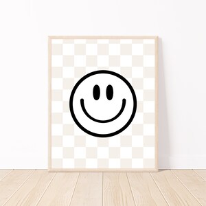 Retro Smile Check Downloadable Print, Boy Nursery Decor, Kids Room ...