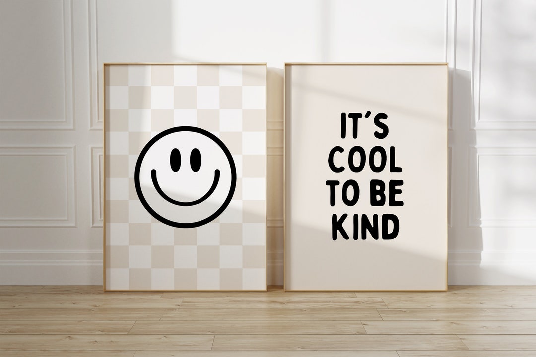 It's Cool to Be Kind Smile Gallery Wall Set of 2 Downloadable Print ...