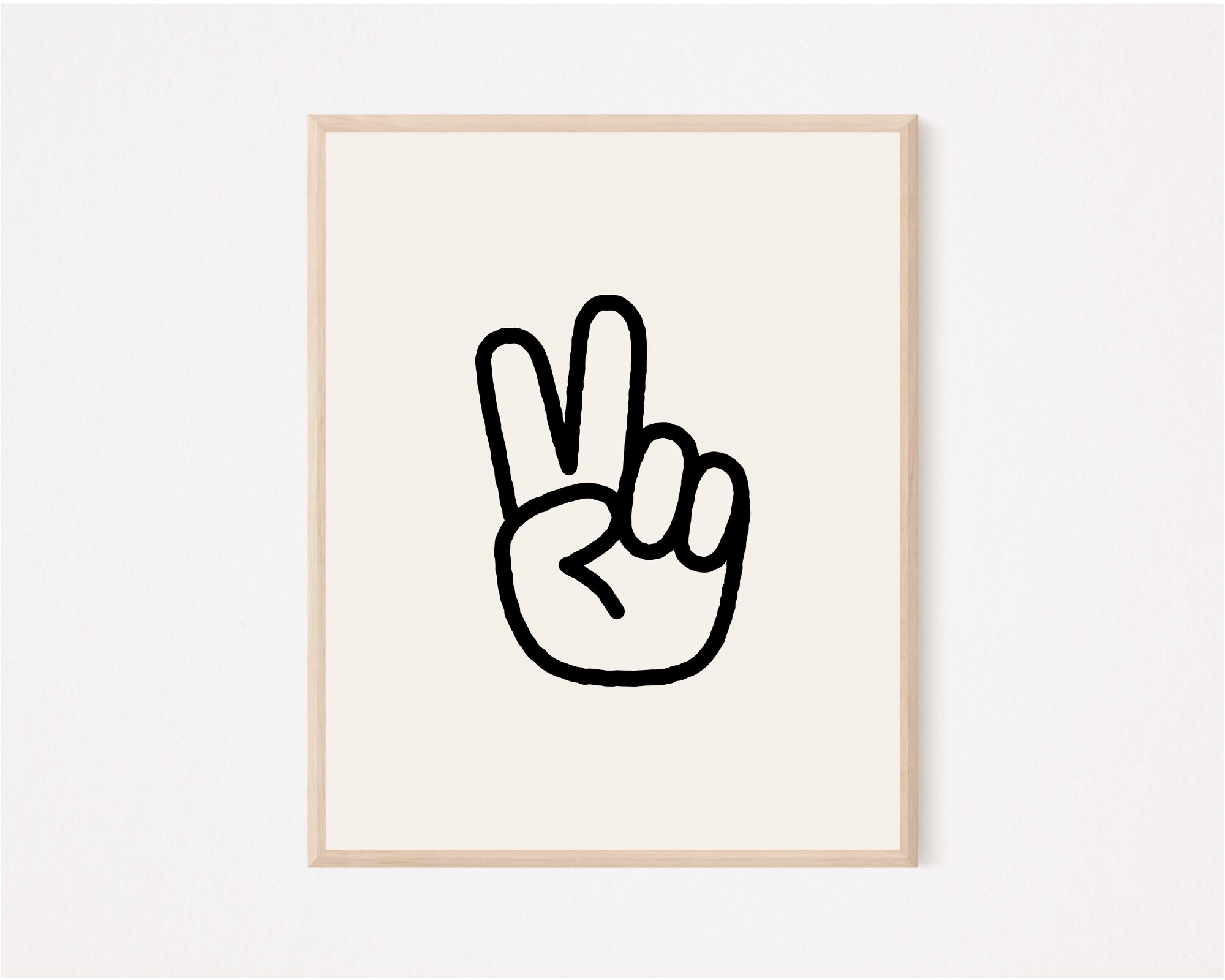 Peace Sign Printable: Kids Wall Art, Tan Decor (digital Download) - Etsy