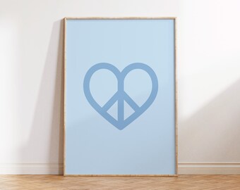 Peace Sign Digital Print, Neutral Wall Art, Neutral Nursery Art, Cute ...