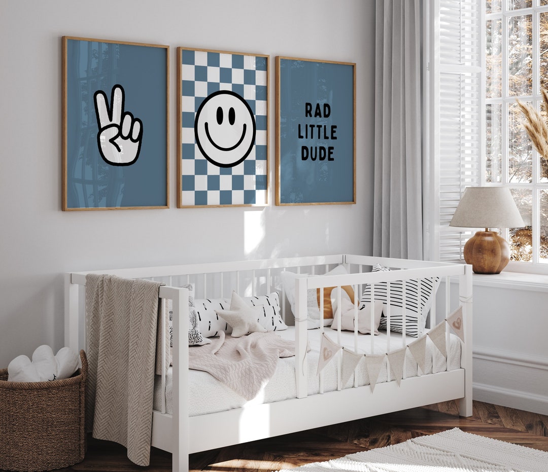 Rad Little Dude Smile Gallery Wall Set of 3 Peace Sign Downloadable ...