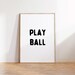 Personalized Name Baseball Modern Gallery Wall Set of 6 Downloadable ...
