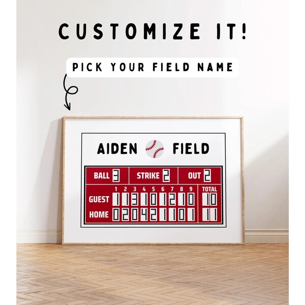 Personalized Baseball Scoreboard Print - Etsy