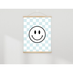 Retro Smiley Check Downloadable Print Boy Nursery Decor Kids - Etsy