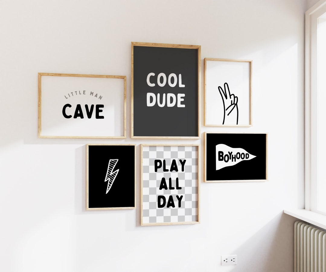 Boy Nursery Decor Prints: Boho Playroom Wall Art Set (digital Download ...