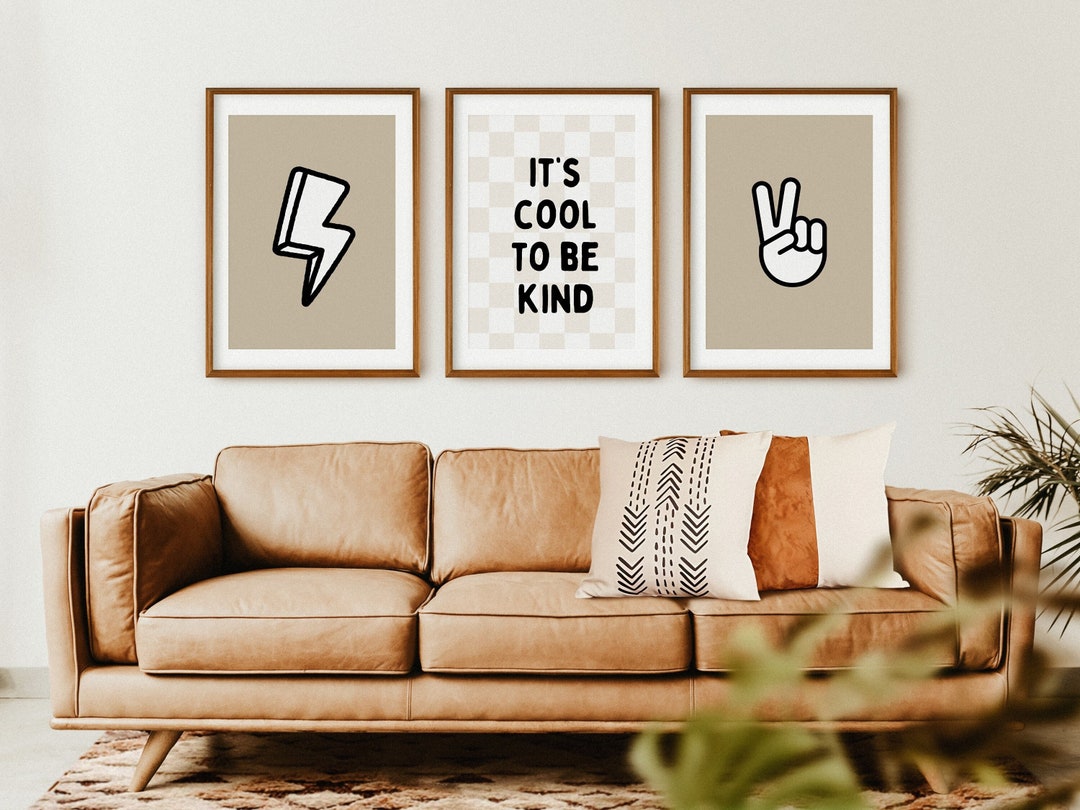 It's Cool to Be Kind Gallery Wall Set of 3 Downloadable Prints, Boho ...