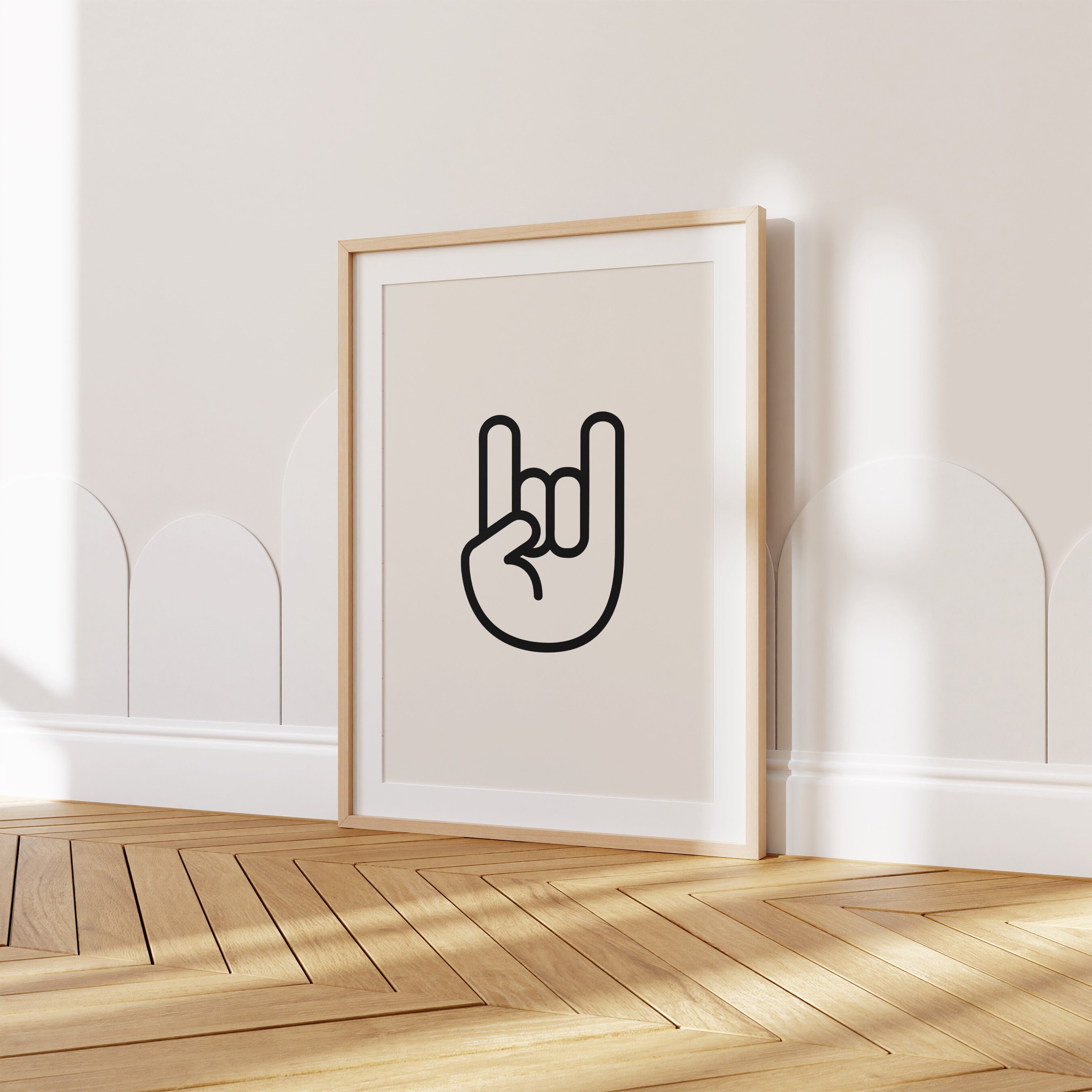 Rad Hand Sign Printable Peace Fingers Wall Art Kids WALL - Etsy
